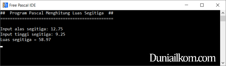 Latihan Kode Program Pascal: Menghitung Luas Segitiga Latihan Kode Program Pascal: Menghitung Luas Segitiga