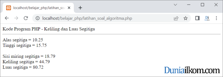 Latihan Kode Program PHP – Menghitung Keliling dan Luas Segitiga ... Latihan Kode Program PHP – Menghitung Keliling dan Luas Segitiga ...