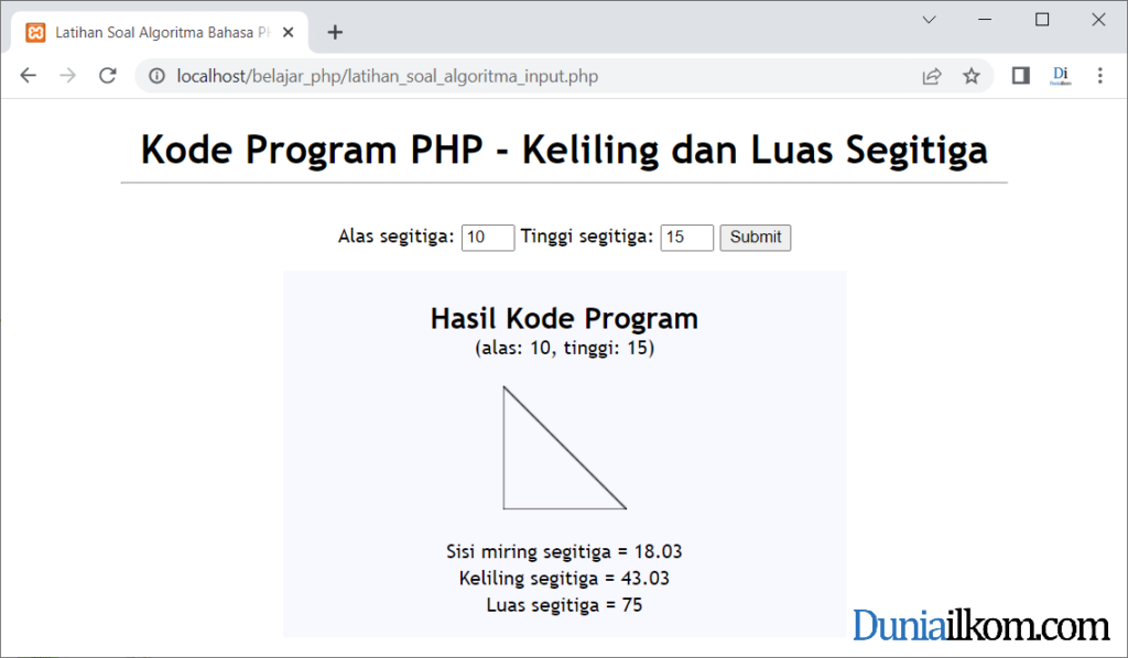 Kode Program PHP: Menghitung Keliling dan Luas Segitiga Kode Program PHP: Menghitung Keliling dan Luas Segitiga