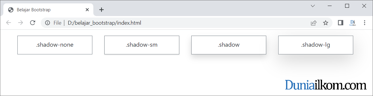 Tutorial Bootstrap 5: Cara Membuat Efek Bayangan (Shadow) Tutorial Bootstrap 5: Cara Membuat Efek Bayangan (Shadow)